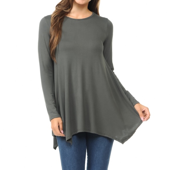 Magic Fit | Tops | Dark Gray Long Sleeve Tunic | Poshmark